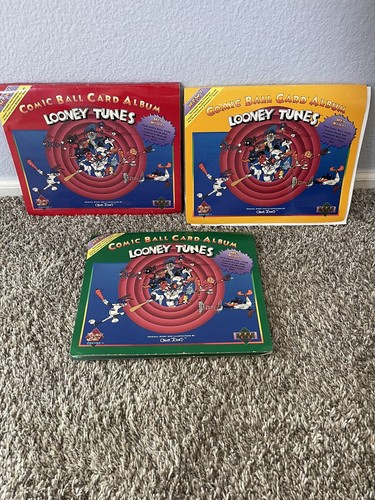 Vintage Looney Tunes Comic Ball Card Albums Baseball Cards 3 Sets Chuck ...