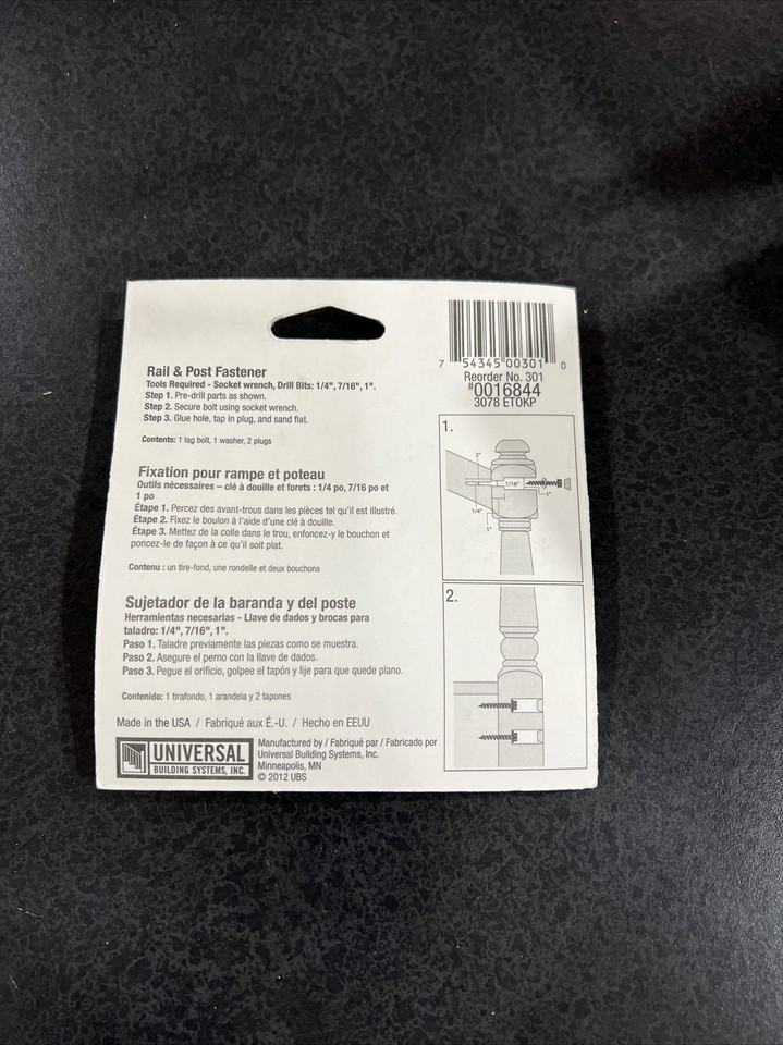 Professional Series Stair Fasteners (Rail-Bolt & Rail-Post) | eBay