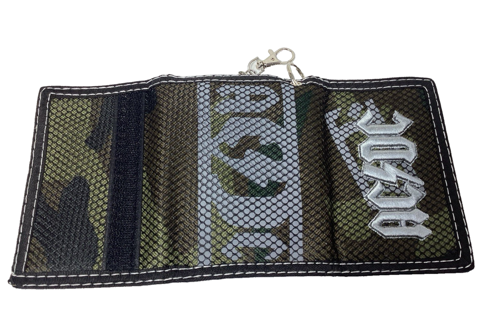 Brand New AC/DC Camo Chain Tri Fold Nylon Wallet | eBay