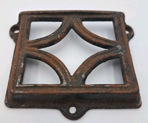 Antique Ornate Victorian Church Pew Tithe Holder Cast Iron Old Hardware ...