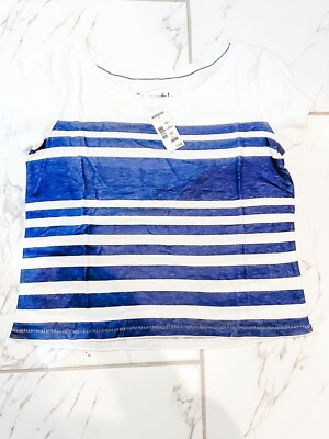 Aeropostale Beachy Stripes Cropped Tee in Blue Stripes XXL NEW | eBay