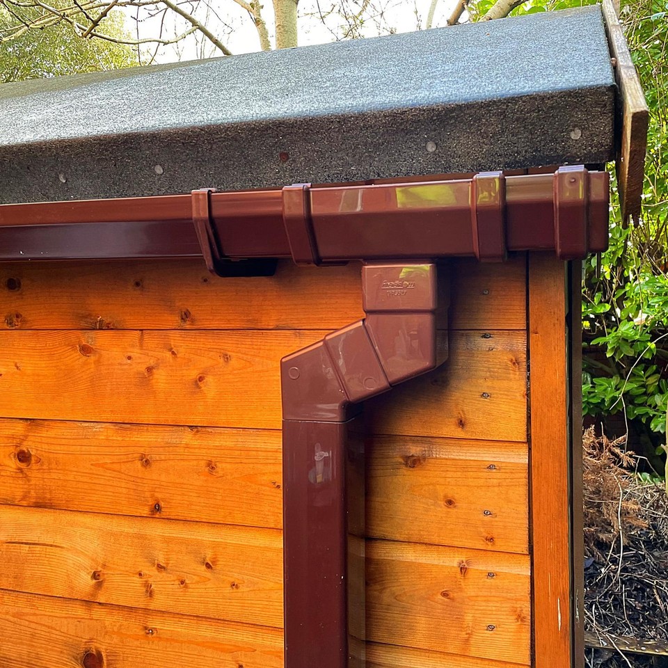Guttering Kit Square Plastic For Sheds, Garages, Outhouses, & Small ...