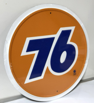 Union 76 Gas FULLY EMBOSSED ROUND Sign wall decor 11.75 " inch Made in ...
