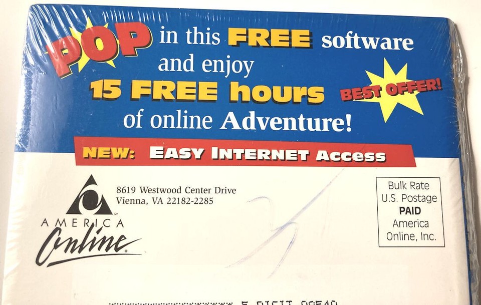 America Online AOL Mail Power 15 Free Hours Vintage 1990s Software ...