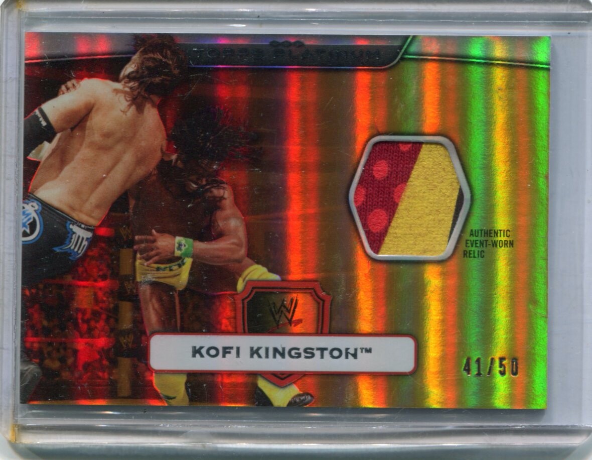 2010 Topps Platinum - KOFI KINGSTON - Gold Refractor Event Worn Shirt ...