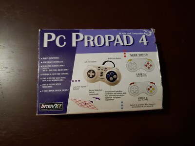Vintage Pc Propad 4 InterAct Game Products New, PC Game Controller CIB ...