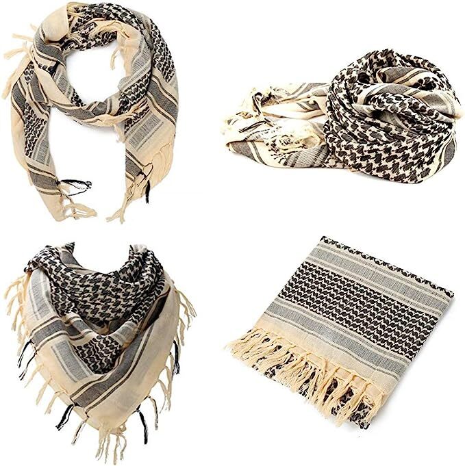 Multifunctional Shemagh Head Scarf - 100% Cotton Keffiyeh Arab Desert ...