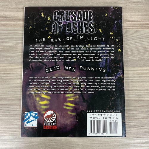 ORPHEUS CRUSADE OF ASHES BOOK 2 WHITE WOLF WW21001 SOFTBACK RPG ...