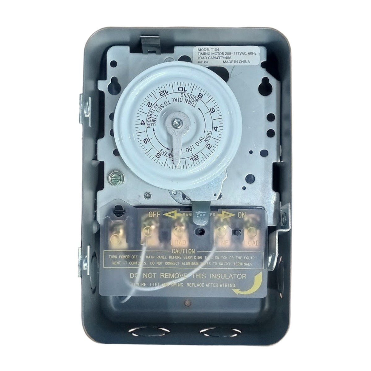 Intermatic T104 208 277 Volt Dpst 24 Hour Mechanical Time Switch