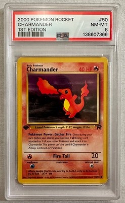 2000 Pokemon TEAM ROCKET 1st Edition CHARMANDER #50 PSA graded 8 NM-MT ...