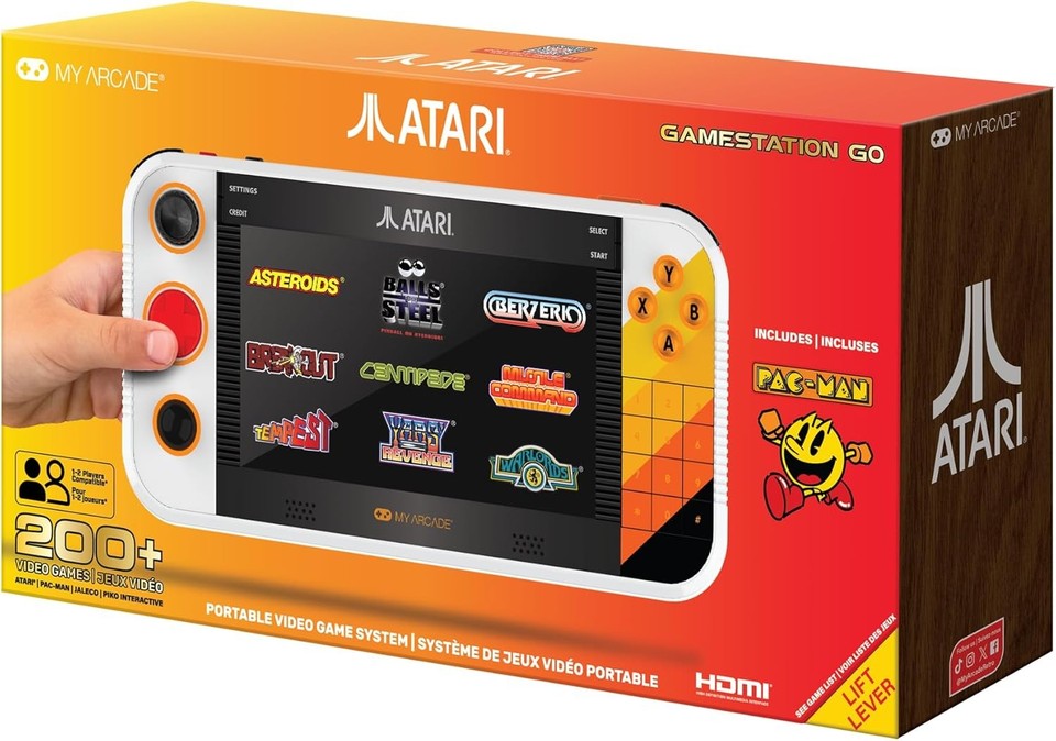 My Arcade Atari Gamestation Go Portable Handheld Gaming Console 200 ...