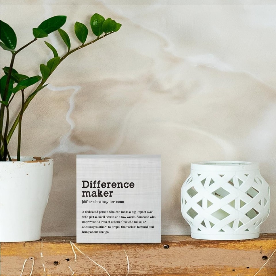 Difference Maker Definition Home Office Decor Wooden Box Sign ...