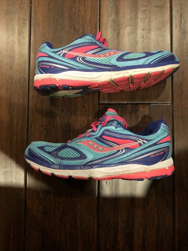 Saucony Guide 7 size 6.5B Light Blue,Dark Blue & Pink 80600-2 (8mm ...