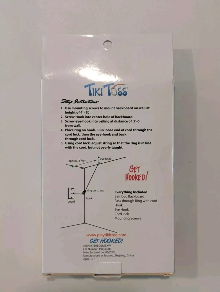 Hook And Ring Toss Game - Tiki Toss Short Board Edition - 100% Bamboo ...