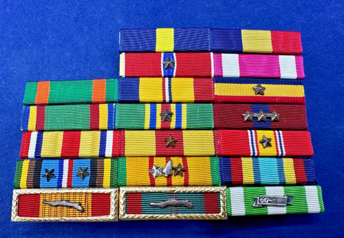 Highly Decorated US Vietnam War Era 19 Ribbon Bar Set (Marine Corps ...