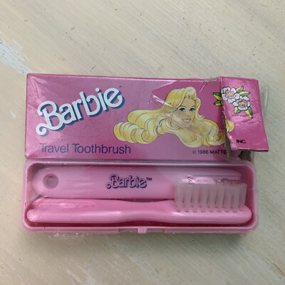BARBIE - Vtg 1986 1980s Pink Travel Toothbrush, NIB NEW - MUST SEE! | eBay