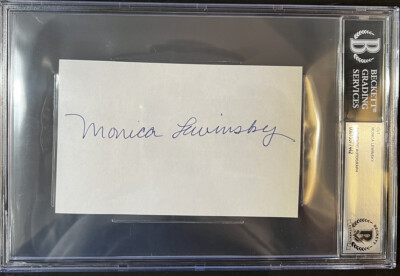 MONICA LEWINSKY SIGNED AUTOGRAPH CUT BILL CLINTON IMPEACHMENT BECKETT ...