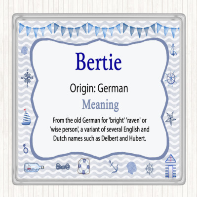 Bertie Name Meaning Drinks Mat Coaster Nautical | eBay UK