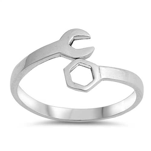 .925 Sterling Silver Mechanic Wrench Fashion Ring NEW | eBay