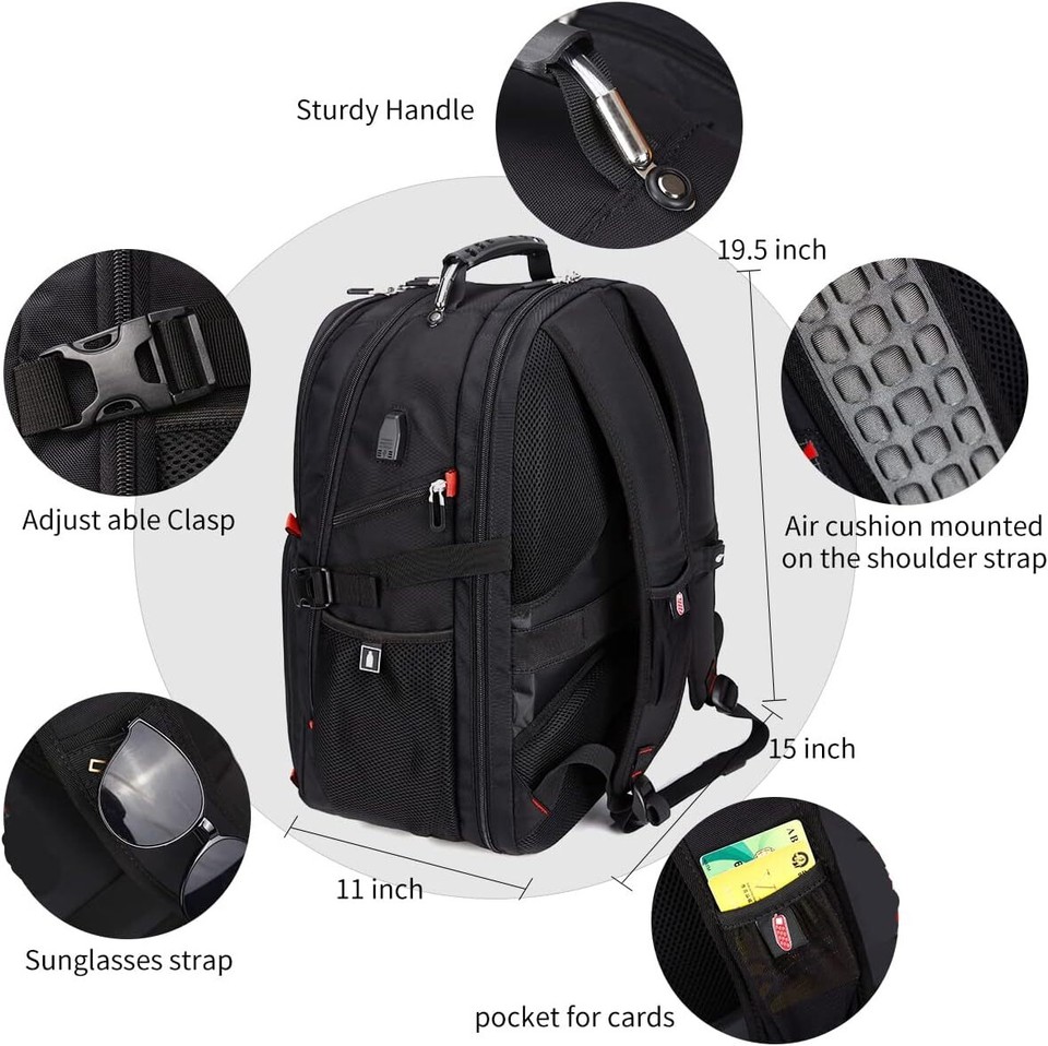 "Ultimate Travel Backpack: Spacious 52L with USB Charging - Perfect for ...