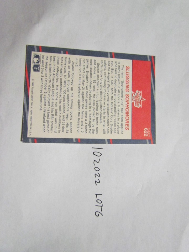 1988 Fleer Wally Joyner Cary Snyder signed baseball card | eBay