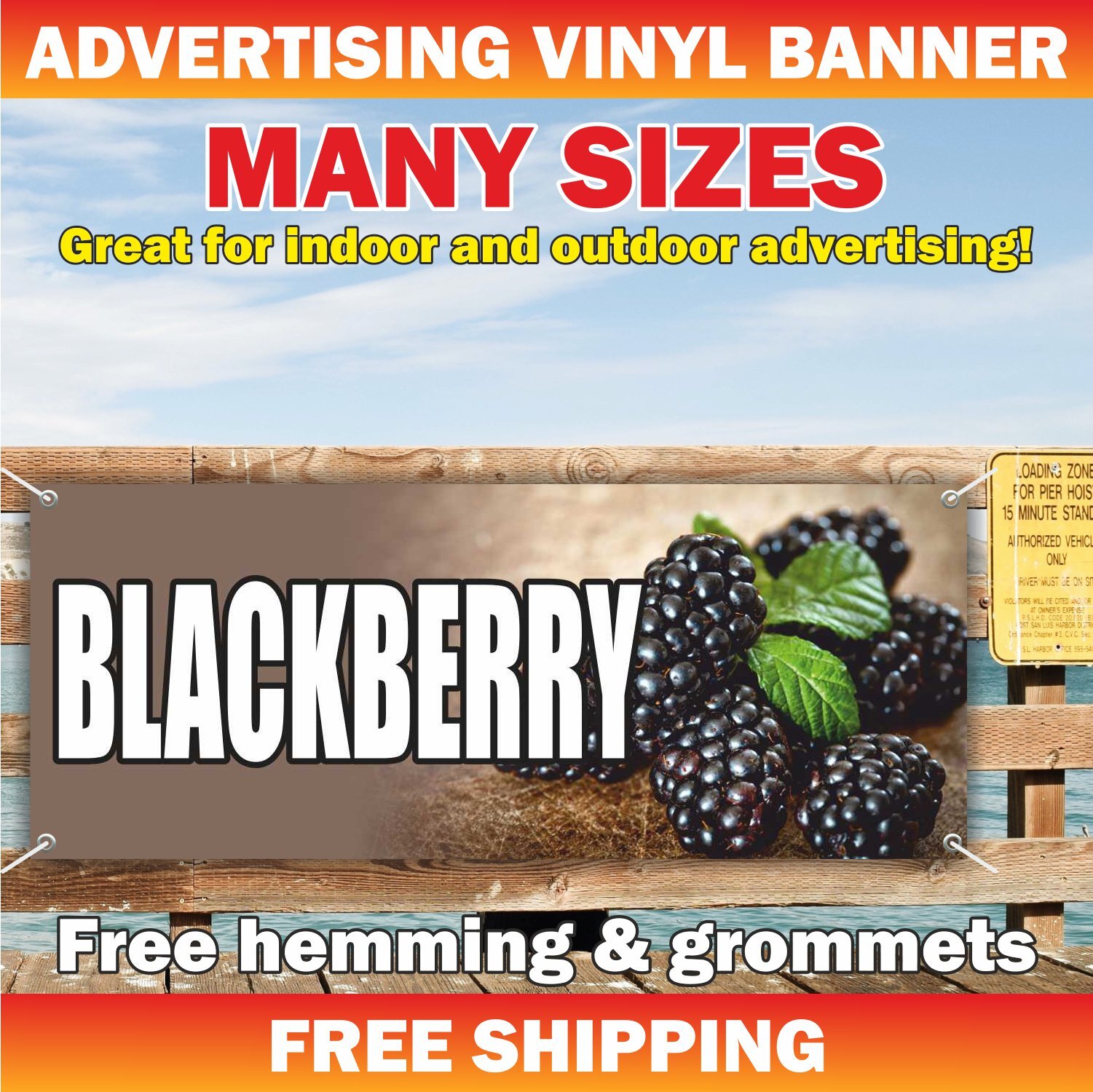 Blackberry Advertising Banner Vinyl Mesh Sign Fruit Vegetable Berry ...