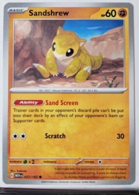 Sandshrew Pokemon TCG Card 027/165 | eBay
