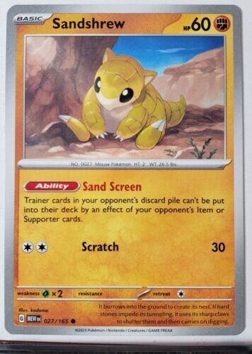 Sandshrew Pokemon TCG Card 027/165 | eBay