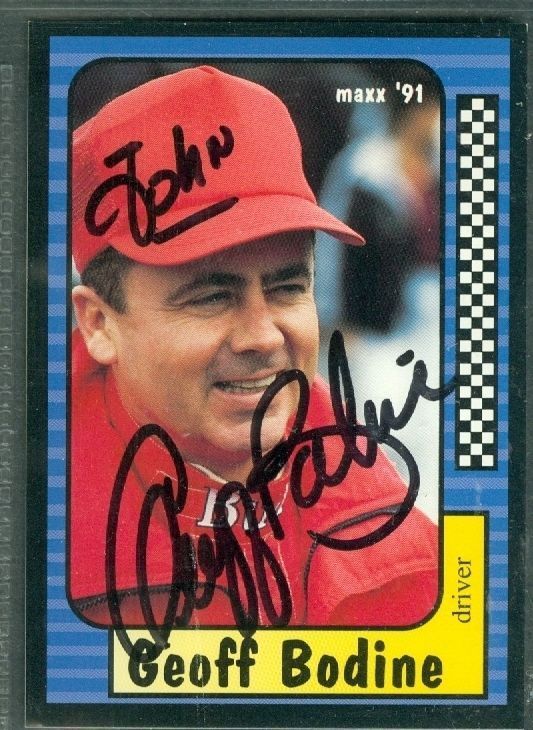 Geoff Bodine Racing Auto 1991 J.R. Maxx '91 Signature Autograph Signed ...