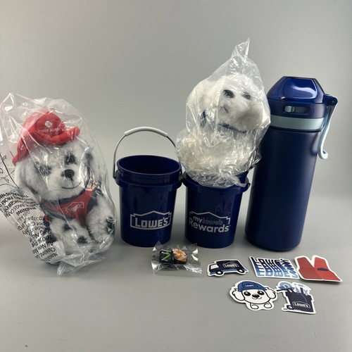 Selection Of Lowe’s Mini Buckets, Plush Puppies, Pins, Stickers & Water ...