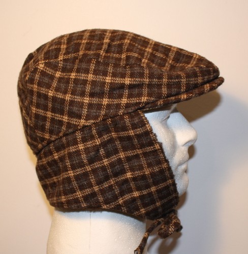 MEN WINTER WOOL FLAT IVY GOLF HAT CAP WITH EAR FLAP WARMER ...