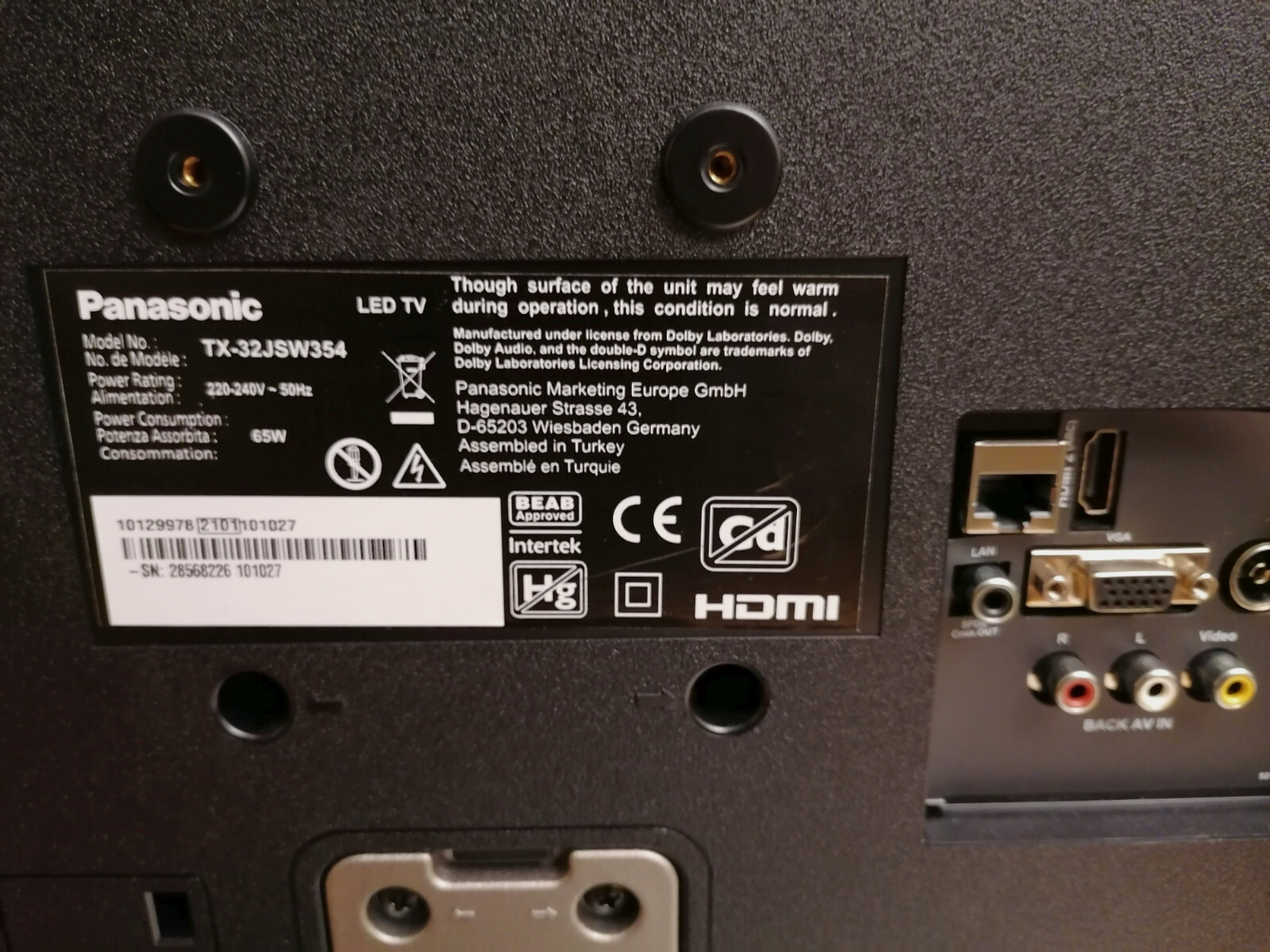 Panasonic TX-32JSW354 32 Zoll HD LED LCD Smart TV - Inox Silver ...