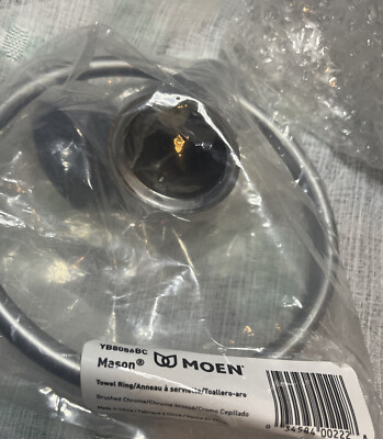 2 Lot MOEN Mason Towel Ring in Brushed Chrome YB8086BC - New | eBay