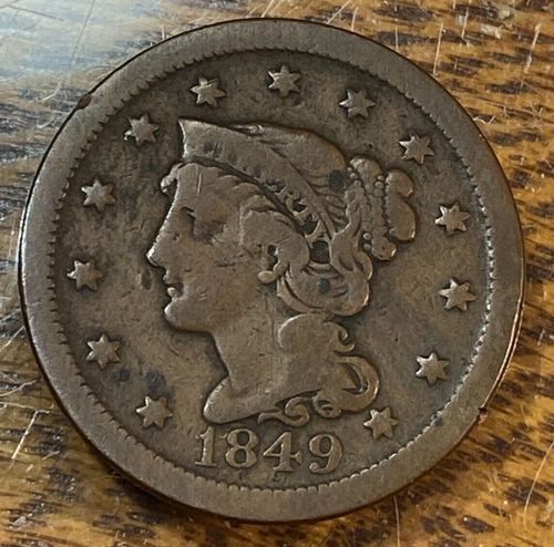 1849 Large Cent Nice Original Brown Fine+ CHRC | eBay