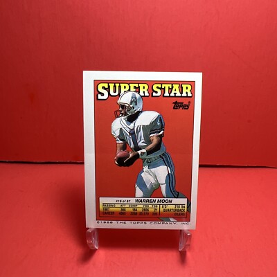 1988 Super Star Sticker Back Cards Warren Moon Jim Collins Bobby Joe ...