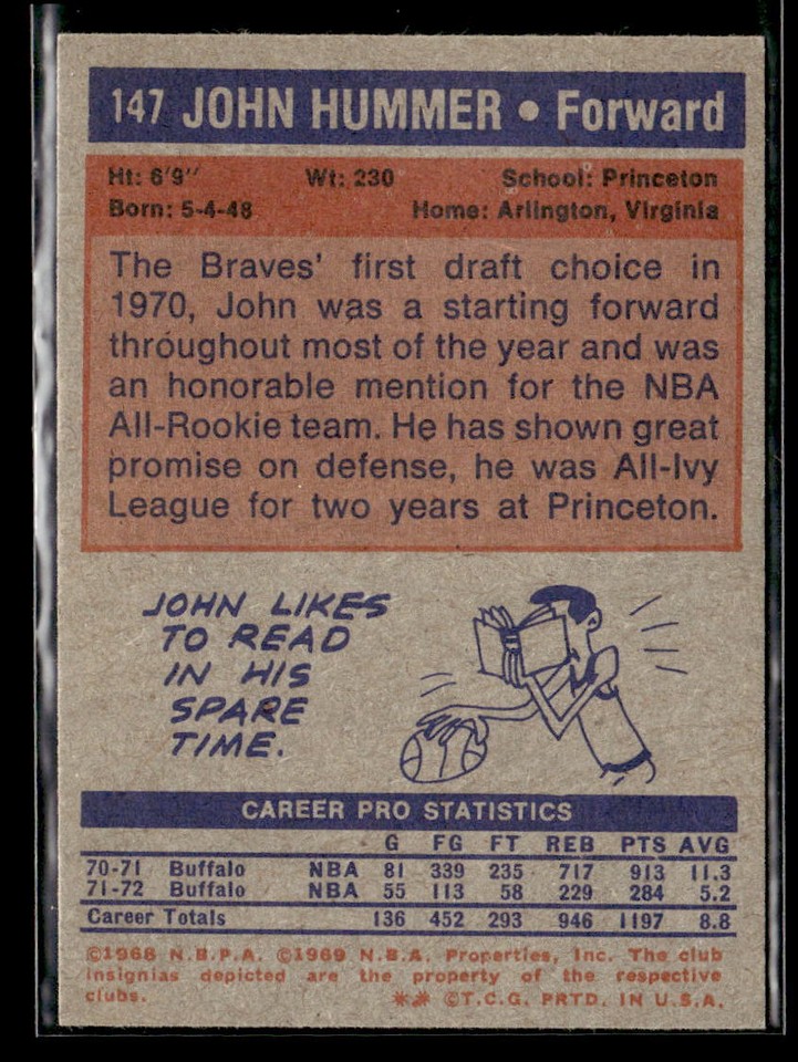 1972 Topps #147 John Hummer VG/G | eBay