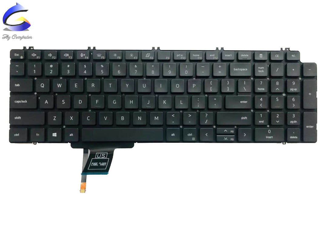 100% New Laptop Keyboard For Dell Precision 7550 7750 Keyboard Backlit ...