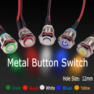 3-240V 12mm Metal Push Button Switch Mini Waterproof Switch with light ...