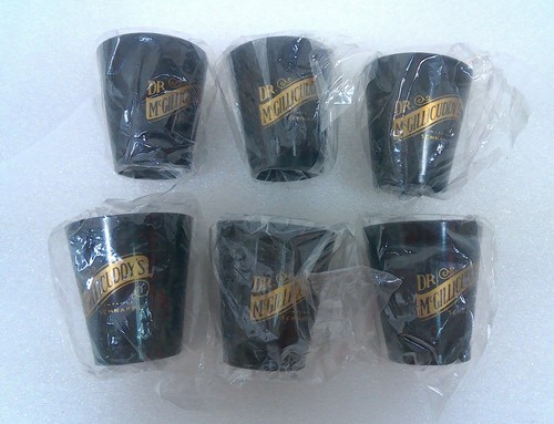 Lot of 6 Black Dr McGillicuddy's Schnapps Plastic Shot Glass With ...