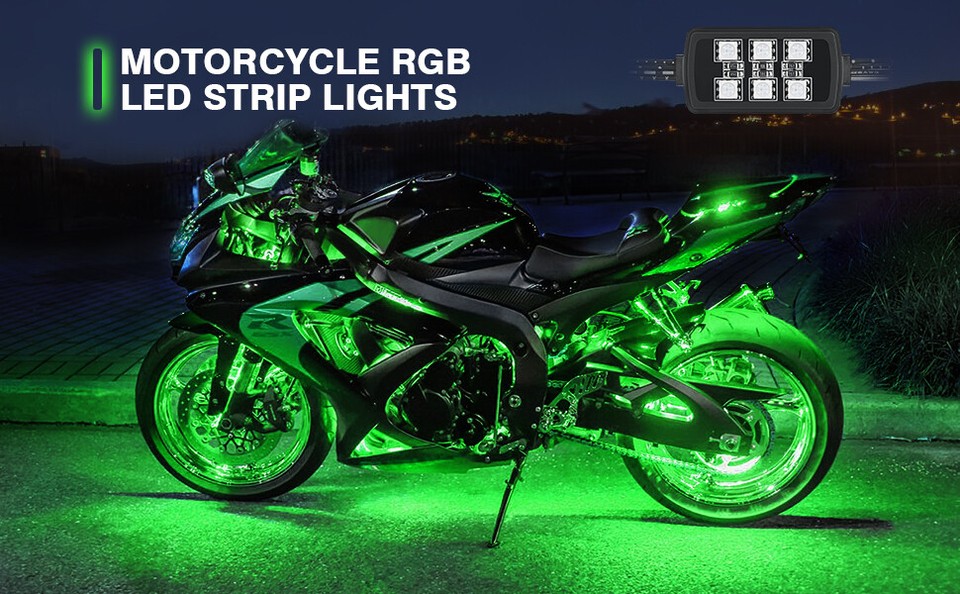 8 Pods Motorcycle RGB Led Lights Underglow Neon Accent Light Wireless ...