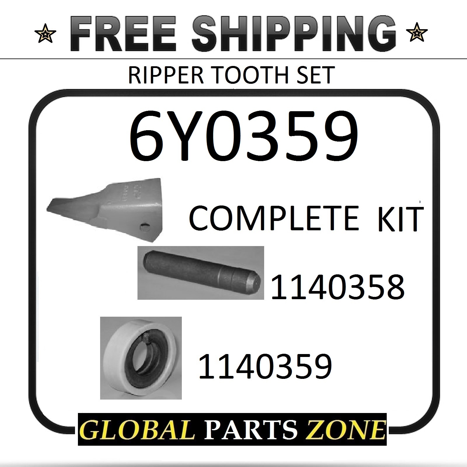 SET PENETRATOR-LONG RIPPER for Caterpillar 6Y0359 6Y-0359 9J8920 7J6844 ...