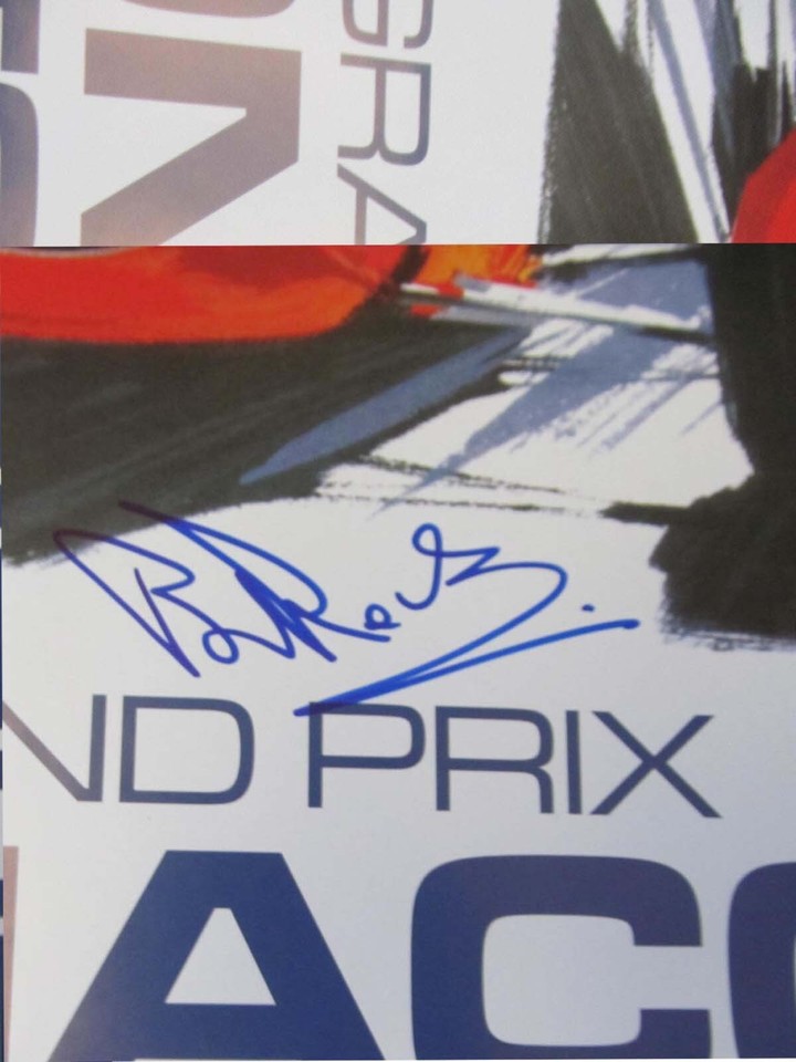 Monaco Historic Grand Prix Poster Lithograph Signed by Brian Redman | eBay