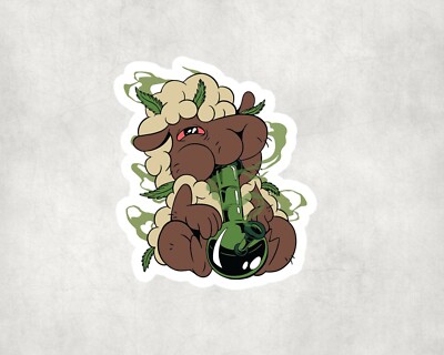 2 x Stoner Sheep Bong Funny Weed Vinyl Scrapbook Sticker Stickers ...