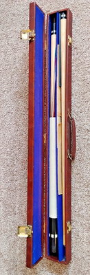 Helmstetter Vintage Pool Cue with Case 57" 18.5 oz Brass Joint Irish ...