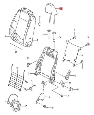 Genuine VW Jetta Vento BU3 BU4 Head Restr. With Cover Cloth ...