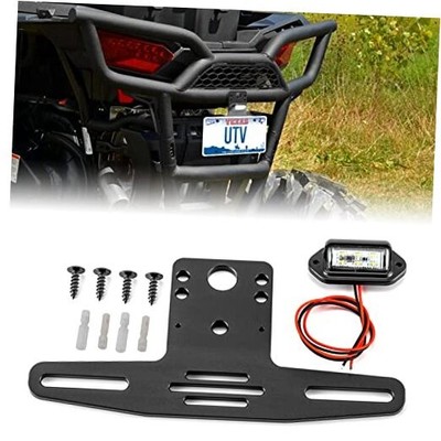 UTV Universal License Plate Bracket with LED Light Aluminum License ...