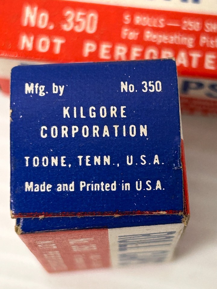 4 VINTAGE KILGORE PERFORATED ROLL CAP BOXES NOS unopened in original ...