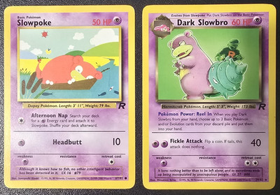 Pokemon Tcg Slowpoke & Dark Slowbro Evolution Line Team Rocket ...