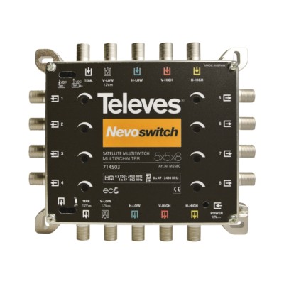 Televes MS58C Nevoswitch Multischalter 5 Eingänge 8 Ausgänge 5 ...