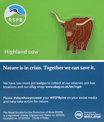 RSPB Pin Badge NIIC New Brand Highland Cow (Standing) P03040 | eBay UK